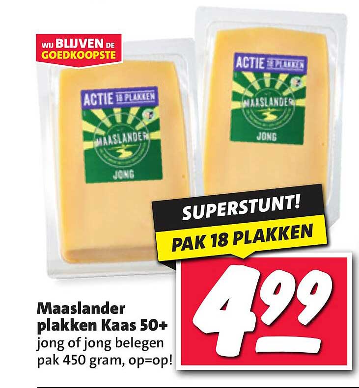 Maaslander Plakken Kaas 50+ Aanbieding bij Nettorama - FolderFeest.nl