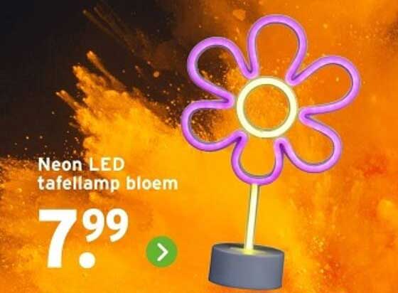 Neon Led Tafellamp Bloem aanbieding bij GAMMA