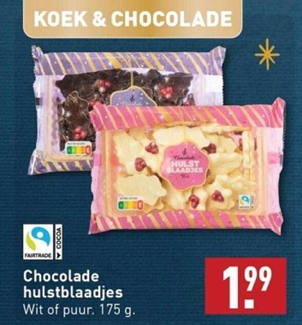 Chocolade Hulstblaadjes aanbieding bij ALDI