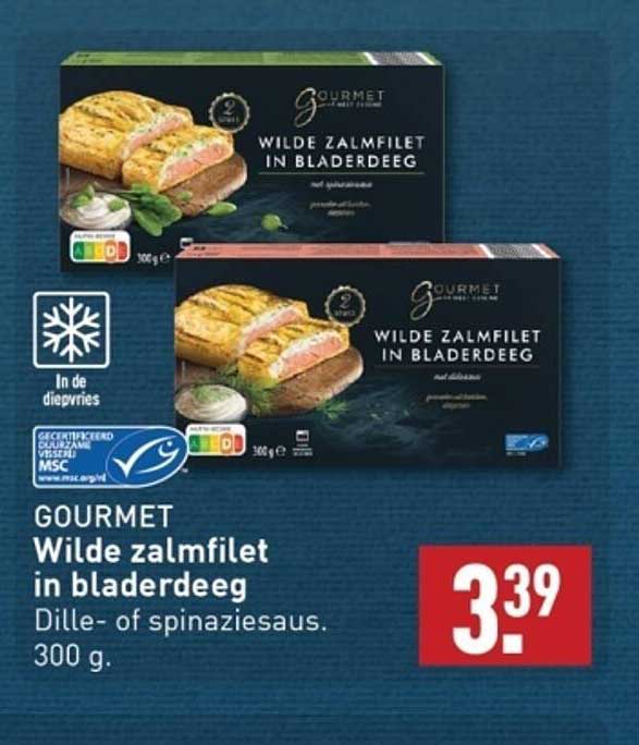 Gourmet Wilde Zalmfilet In Bladerdeeg aanbieding bij ALDI