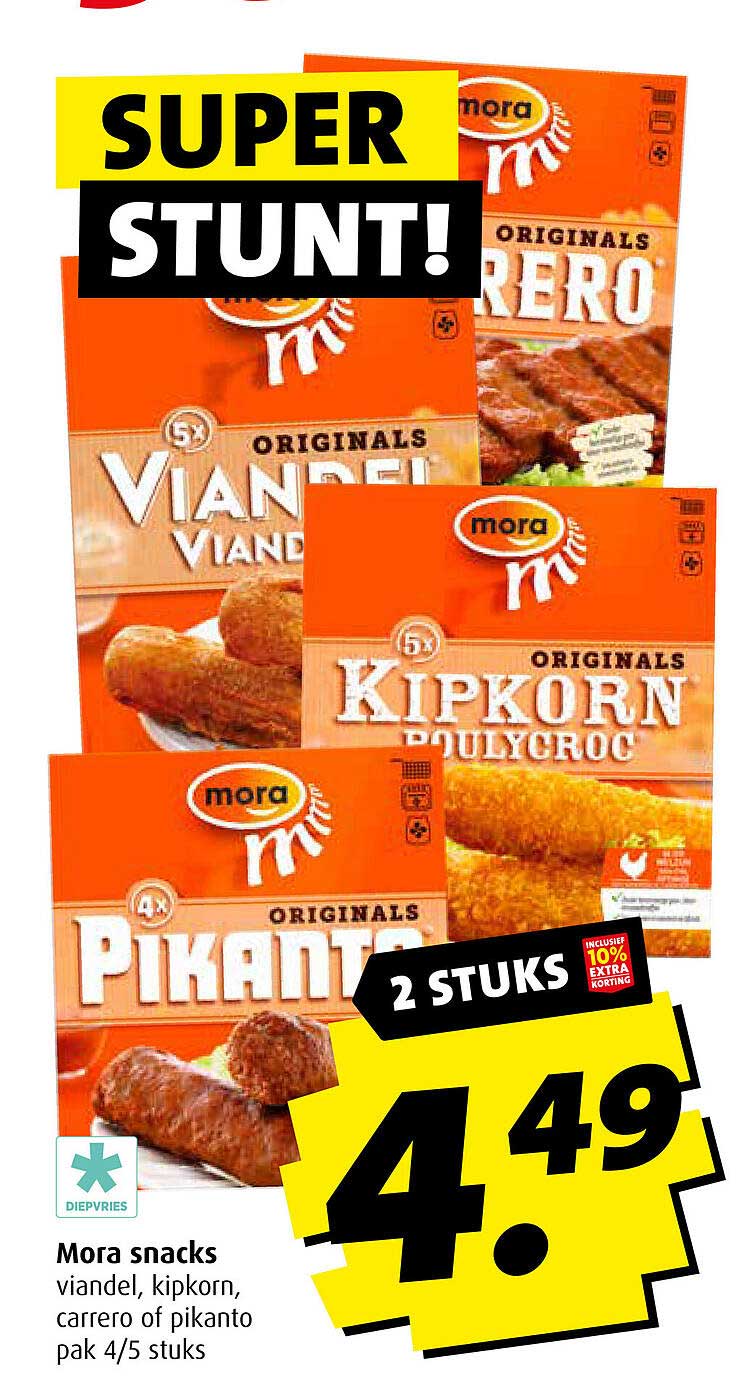 Mora Snacks Viandel, Kipkorn, Carrero Of Pikanto Pak 4/5 Stuks ...
