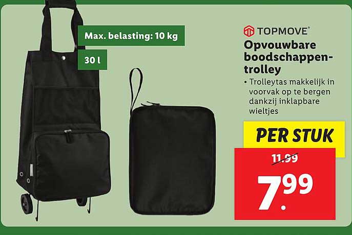 Topmove Opvouwbare Boodschappentrolley Aanbieding bij Lidl - FolderFeest.nl
