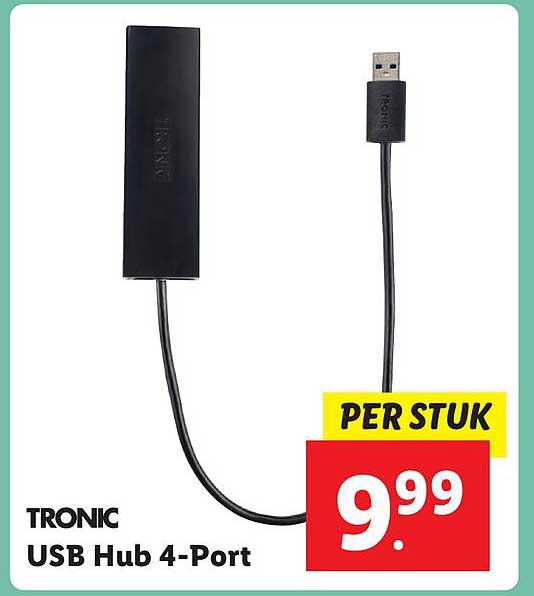Tronic Usb Hub 4-Port aanbieding bij Lidl