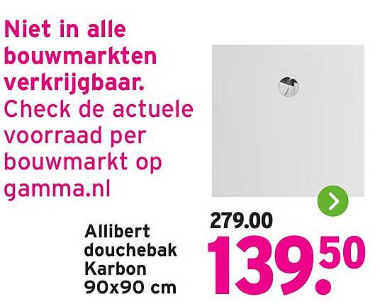 Allibert Douchebak Karbon 90X90 Cm Aanbieding bij GAMMA - FolderFeest.nl