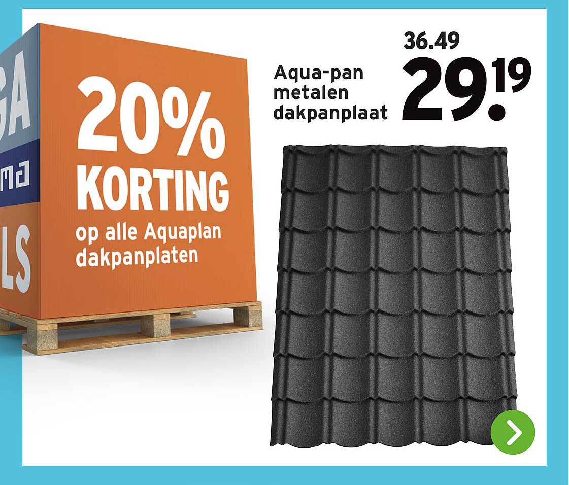 Aqua-Pan Metalen Dakpanplaat Aanbieding bij GAMMA - FolderFeest.nl