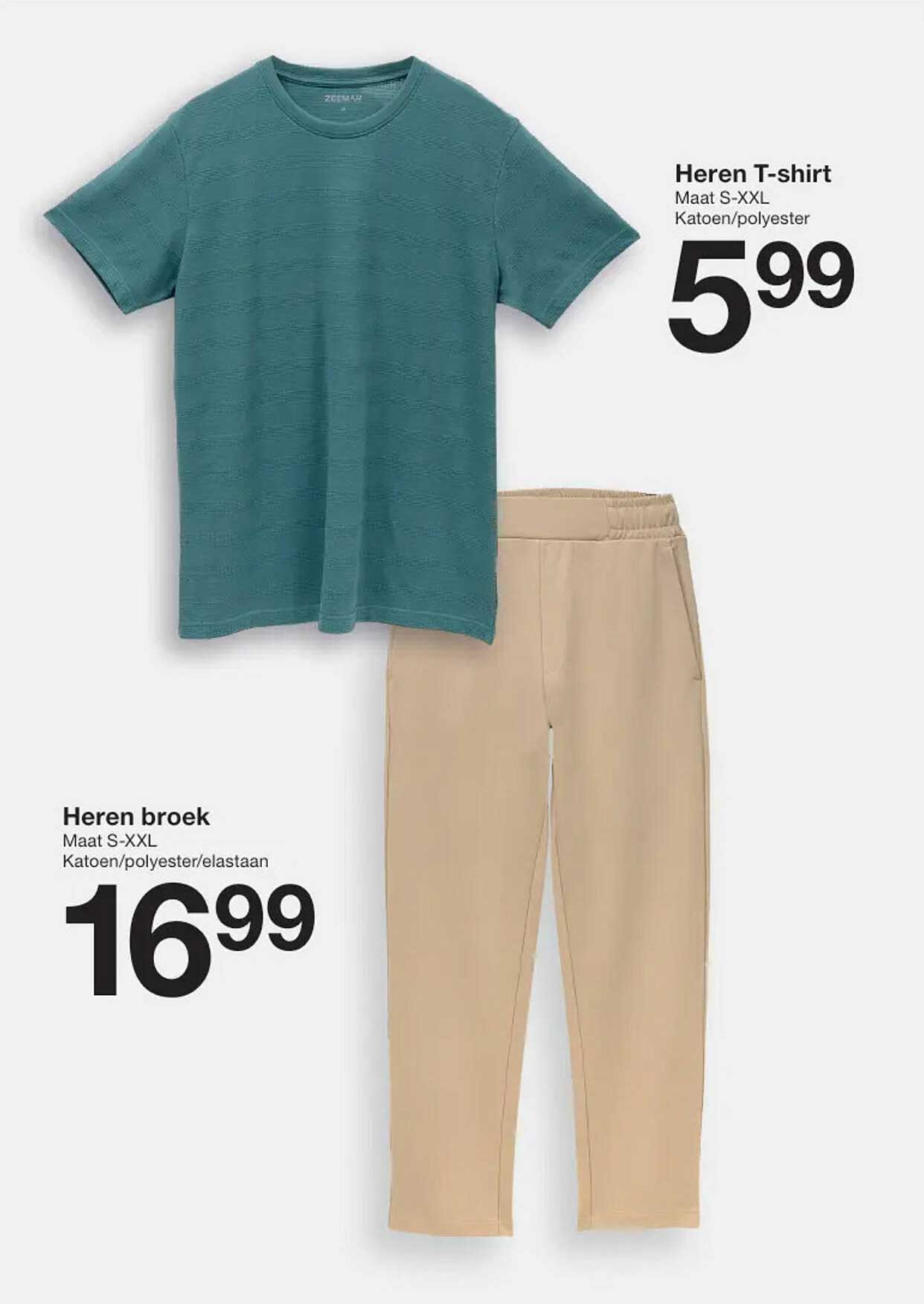 Heren T-Shirt Aanbieding bij Zeeman - FolderFeest.nl
