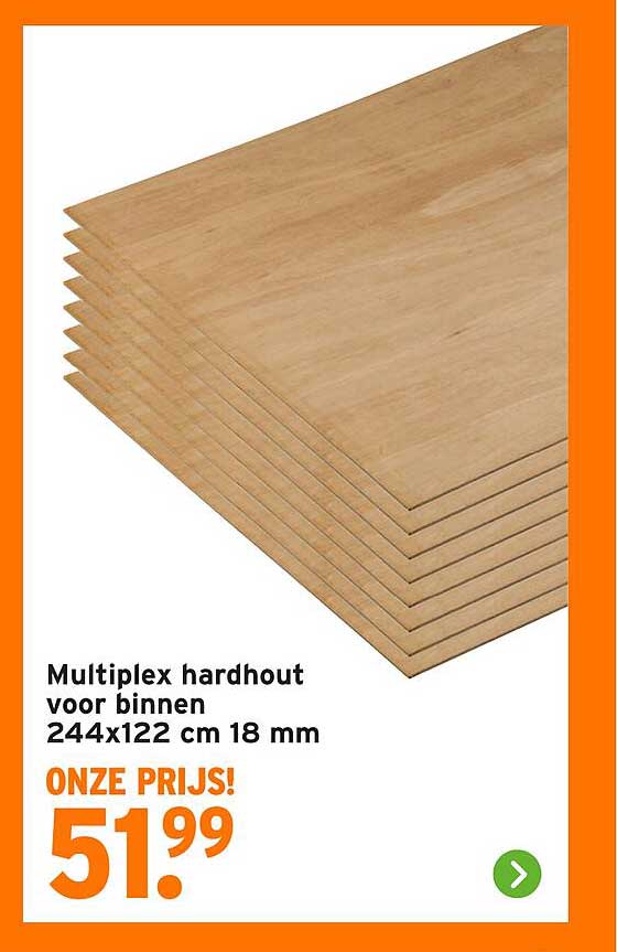 Multiplex Hardhout Voor Binnen 244X122 Cm 18 Mm Aanbieding bij GAMMA ...