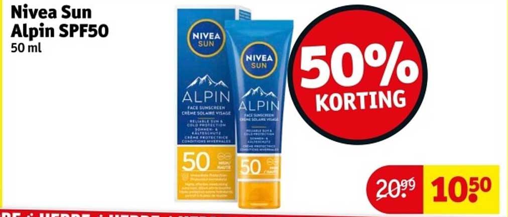 Nivea Sun Alpin Spf50 50 Ml Aanbieding bij Kruidvat - FolderFeest.nl