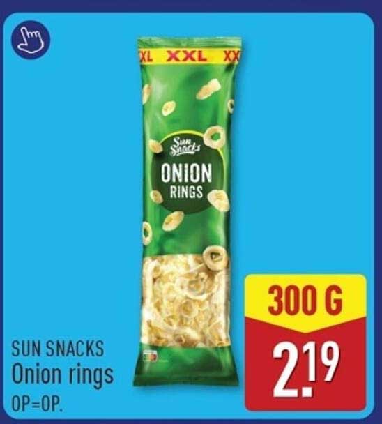 Sun Snacks Onion Rings Aanbieding bij ALDI - FolderFeest.nl