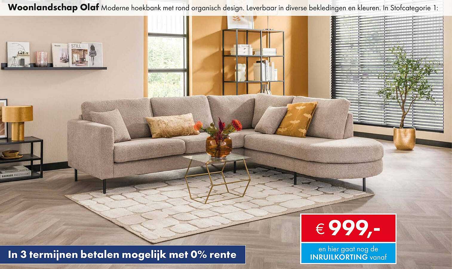 Woonlandschap Olaf Moderne Hoekkbank Met Rond Organisch Design ...