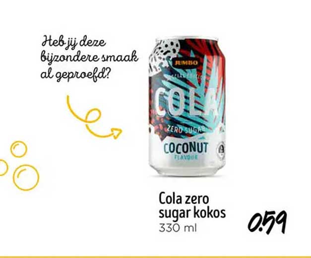 Cola Zero Sugar Kokos Aanbieding bij Jumbo - FolderFeest.nl