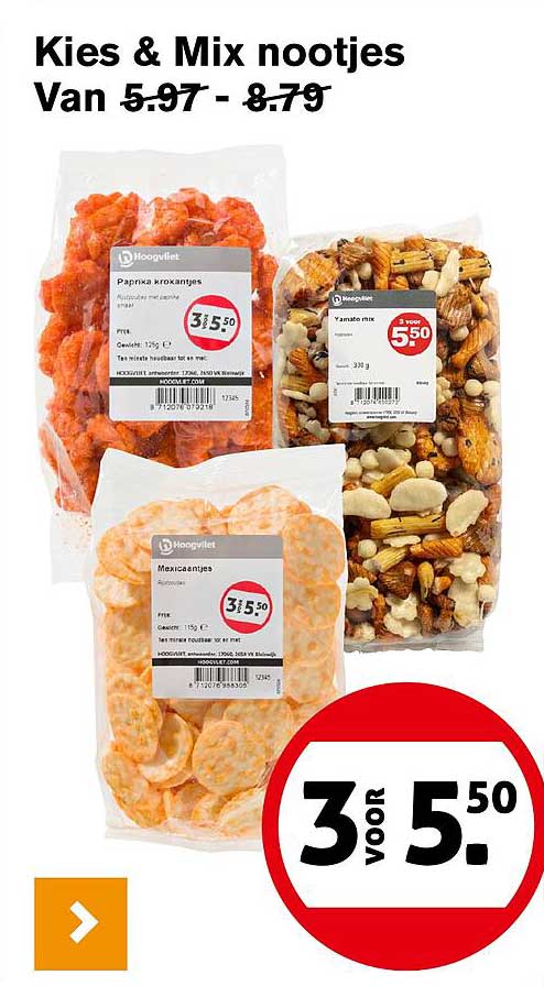 Kies & Mix Nootjes aanbieding bij Hoogvliet