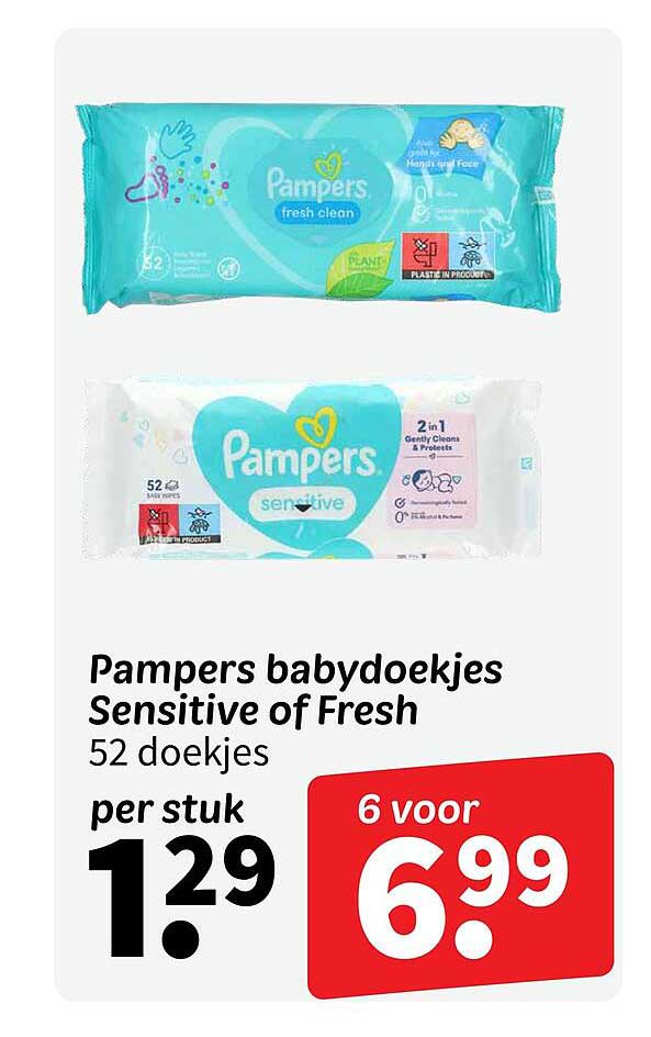 Pampers Babydoekjes Sensitive Of Fresh Aanbieding bij Wibra ...