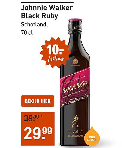 Johnnie Walker Black Ruby Aanbieding bij Gall & Gall - FolderFeest.nl