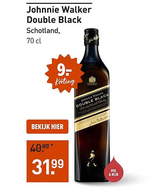 Johnnie Walker Double Black Aanbieding bij Gall & Gall - FolderFeest.nl