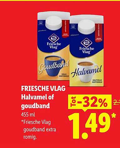 Friesche Vlag Halvamel Of Goudband Aanbieding bij Lidl - FolderFeest.nl