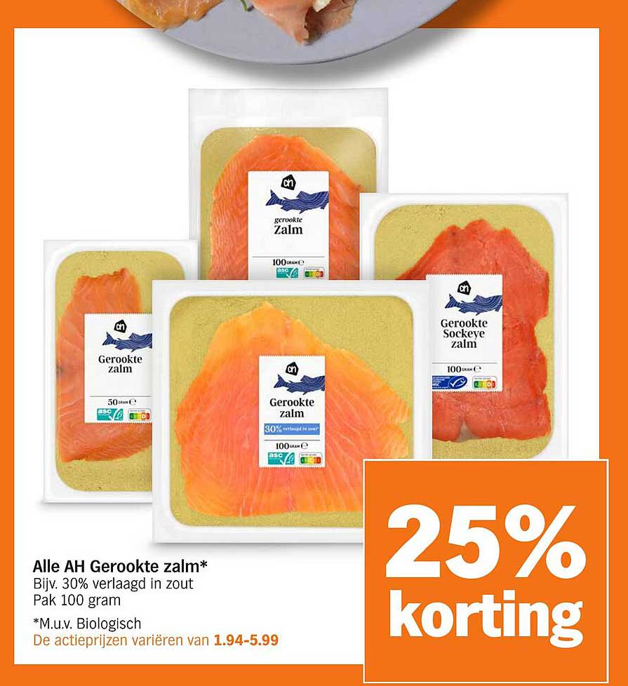 Alle Ah Gerookte Zalm* Aanbieding bij Albert Heijn - FolderFeest.nl