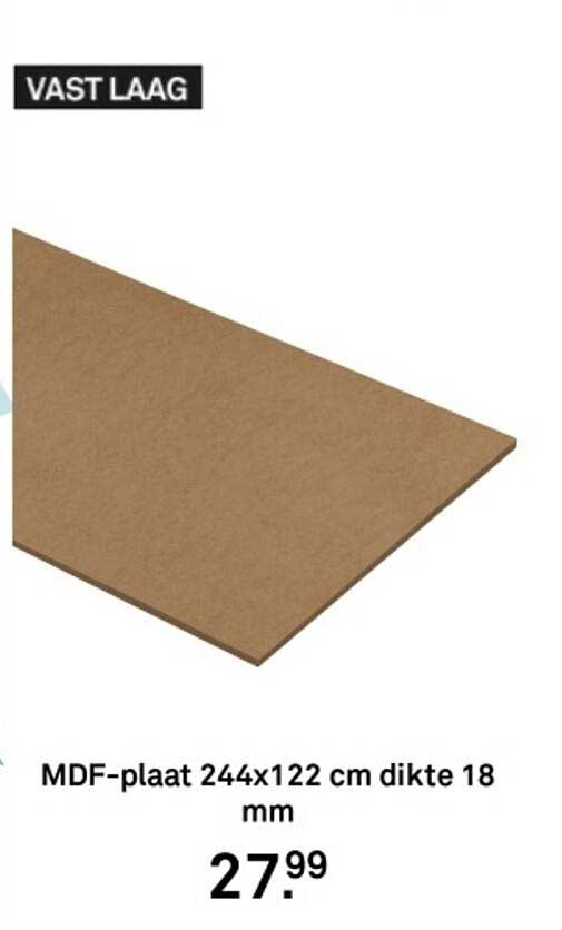 Mdf-Plaat 244X122 Cm Dikte 18 Mm aanbieding bij Karwei
