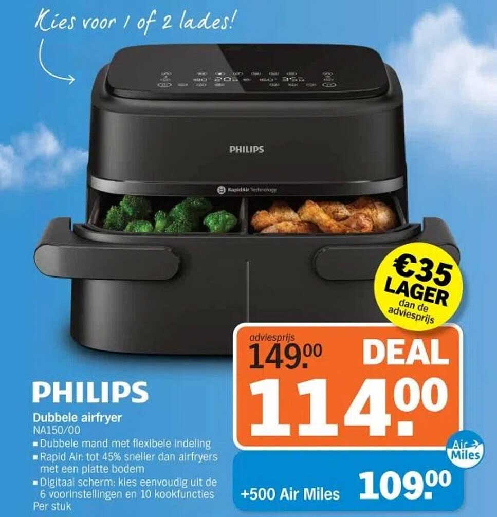 Philips Dubbele Airfryer Na150/00 Aanbieding bij Albert Heijn ...