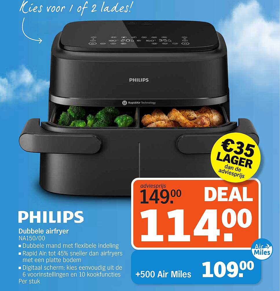 Philips Dubbele Airfryer Na150/00 Aanbieding bij Albert Heijn ...