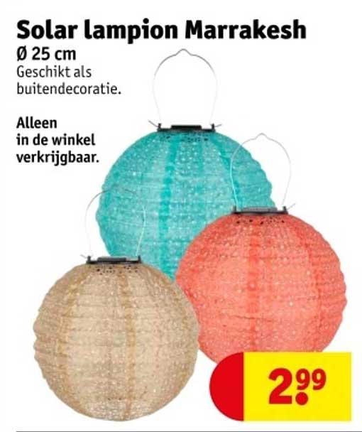 Solar Lampion Marrakesh Ø 25 Cm Aanbieding bij Kruidvat - FolderFeest.nl