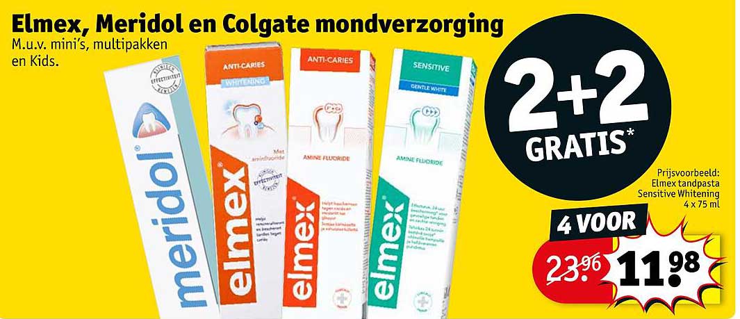 Elmex, Meridol En Colgate Mondverzorging aanbieding bij Kruidvat