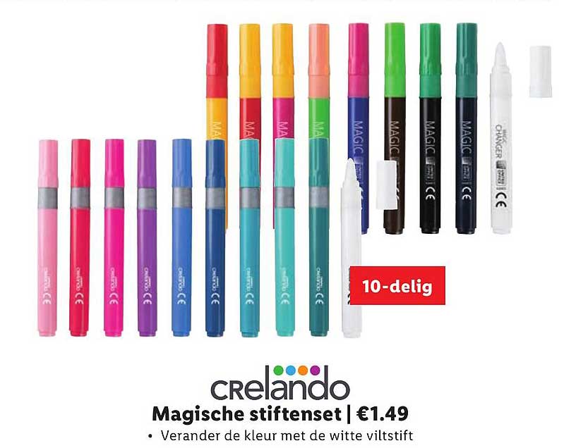 Crelando Magische Stiftenset aanbieding bij Lidl