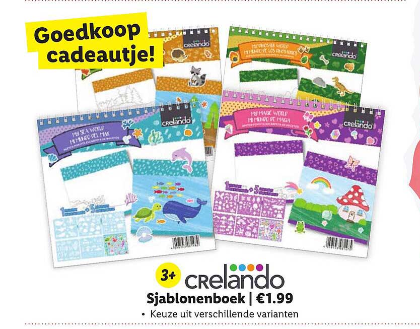 Crelando Sjablonenboek aanbieding bij Lidl
