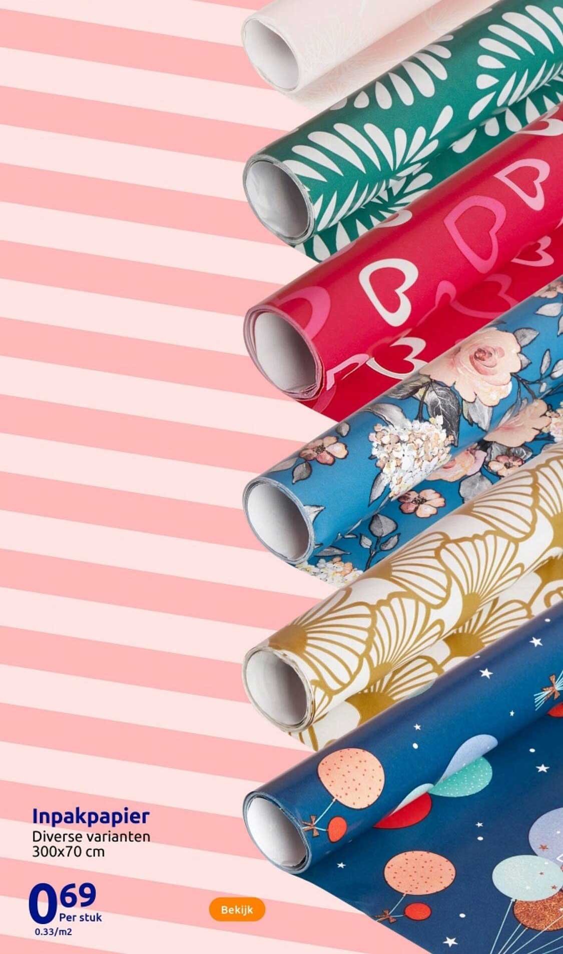 Inpakpapier aanbieding bij Action