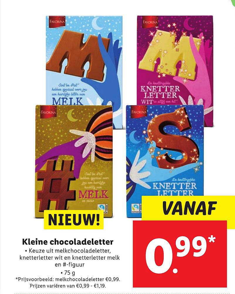 Kleine Chocoladeletter aanbieding bij Lidl