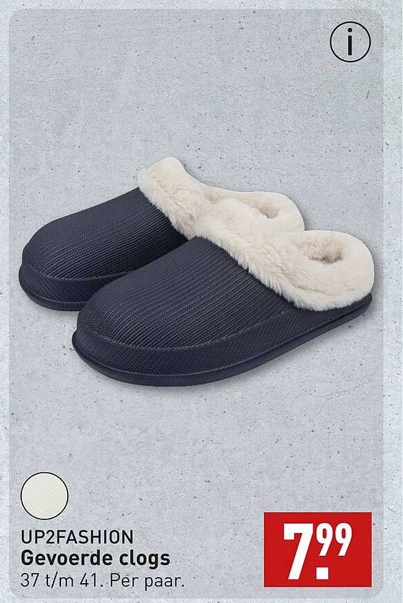 Up2Fashion Gevoerde Clogs aanbieding bij ALDI