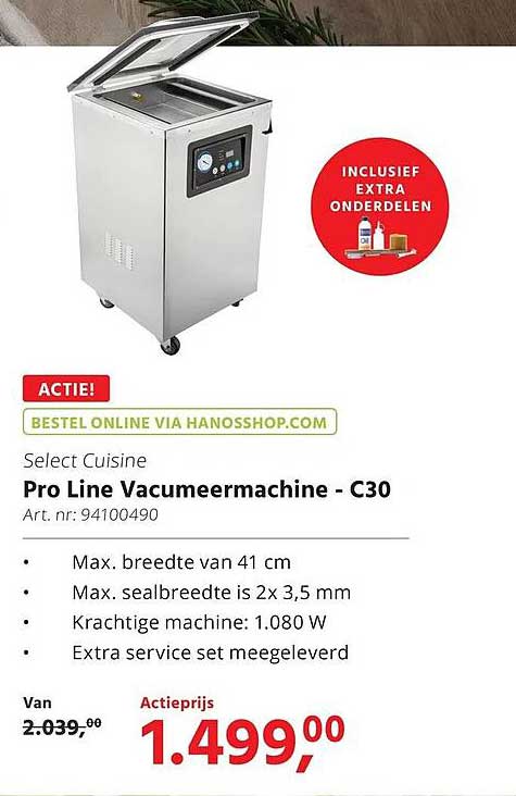 Pro Line Vacumeermachine - C30 Aanbieding bij HANOS - FolderFeest.nl