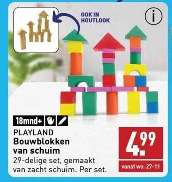 Playland Bouwblokken Van Schuim aanbieding bij ALDI