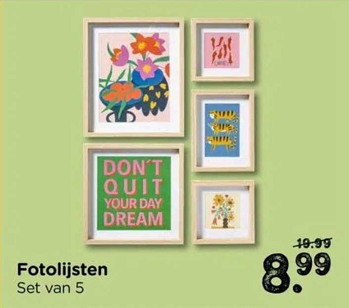 Fotolijsten Set Van 5 Aanbieding bij Xenos - FolderFeest.nl
