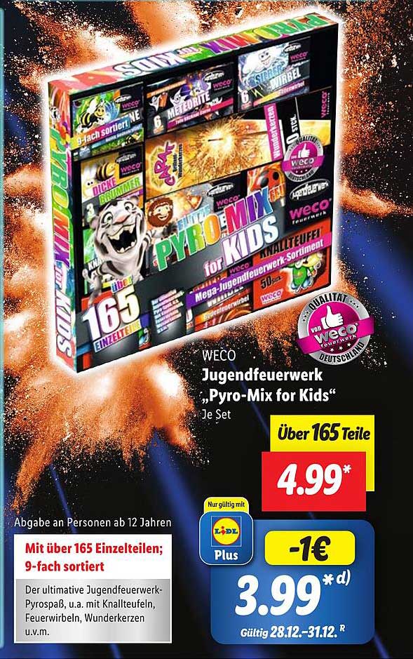 Weco Jeugd Vuurwerk „Pyro-Mix For Kids“ aanbieding bij Lidl