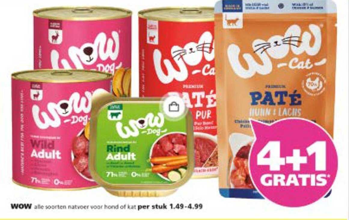 Wow 4+1 Gratis Op Alle Soorten Natvoer Voor Hond Of Kat Aanbieding bij ...