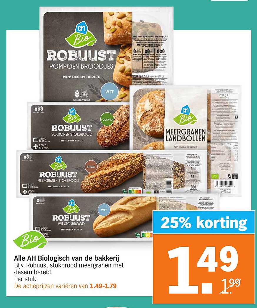 Alle Ah Biologisch Van De Bakkerij Aanbieding bij Albert Heijn ...