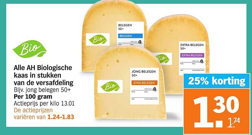 Alle Ah Biologische Kaas In Stukken Van De Versafdeling Aanbieding bij ...