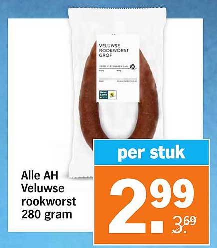 Alle Ah Veluwse Rookworst aanbieding bij Albert Heijn