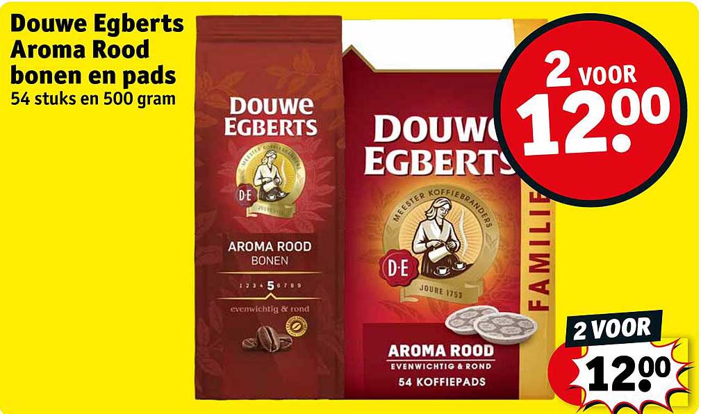 Douwe Egberts Aroma Rood Bonen En Pads aanbieding bij Kruidvat