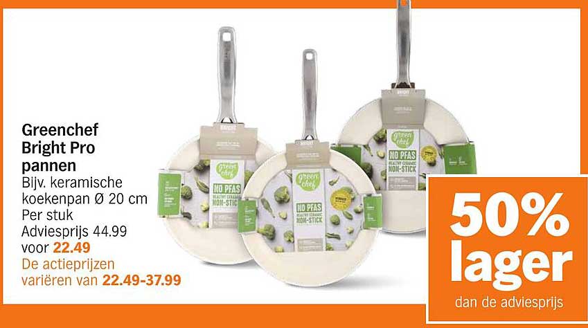 Greenchef Bright Pro Pannen Aanbieding bij Albert Heijn - FolderFeest.nl