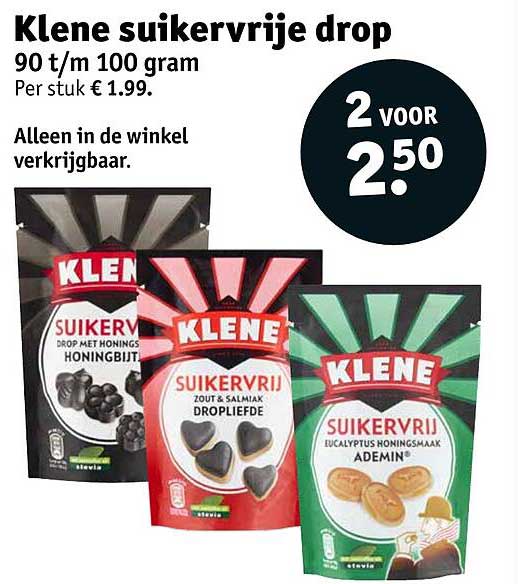 Klene Suikervrije Drop aanbieding bij Kruidvat
