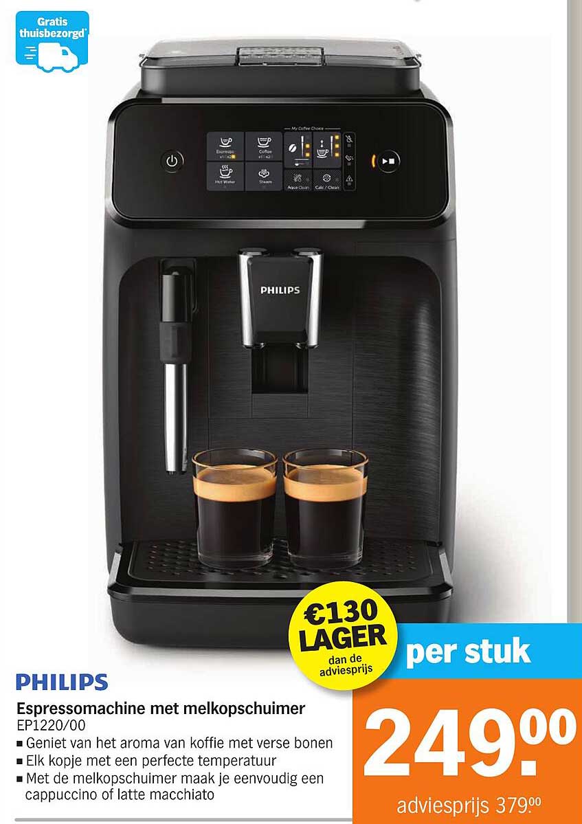 Philips Espressomachine Met Melkopschuimer Ep1220/00 Aanbieding bij ...