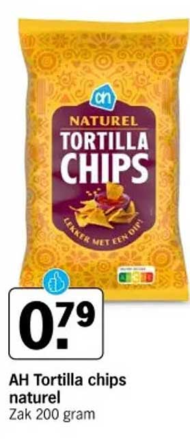 Ah Tortilla Chips Naturel Aanbieding bij Albert Heijn - FolderFeest.nl