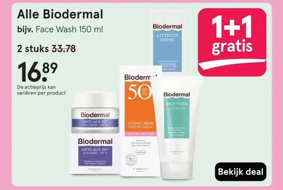 Alle Biodermal Bijv. Face Wash 150 Ml Aanbieding bij Etos - FolderFeest.nl