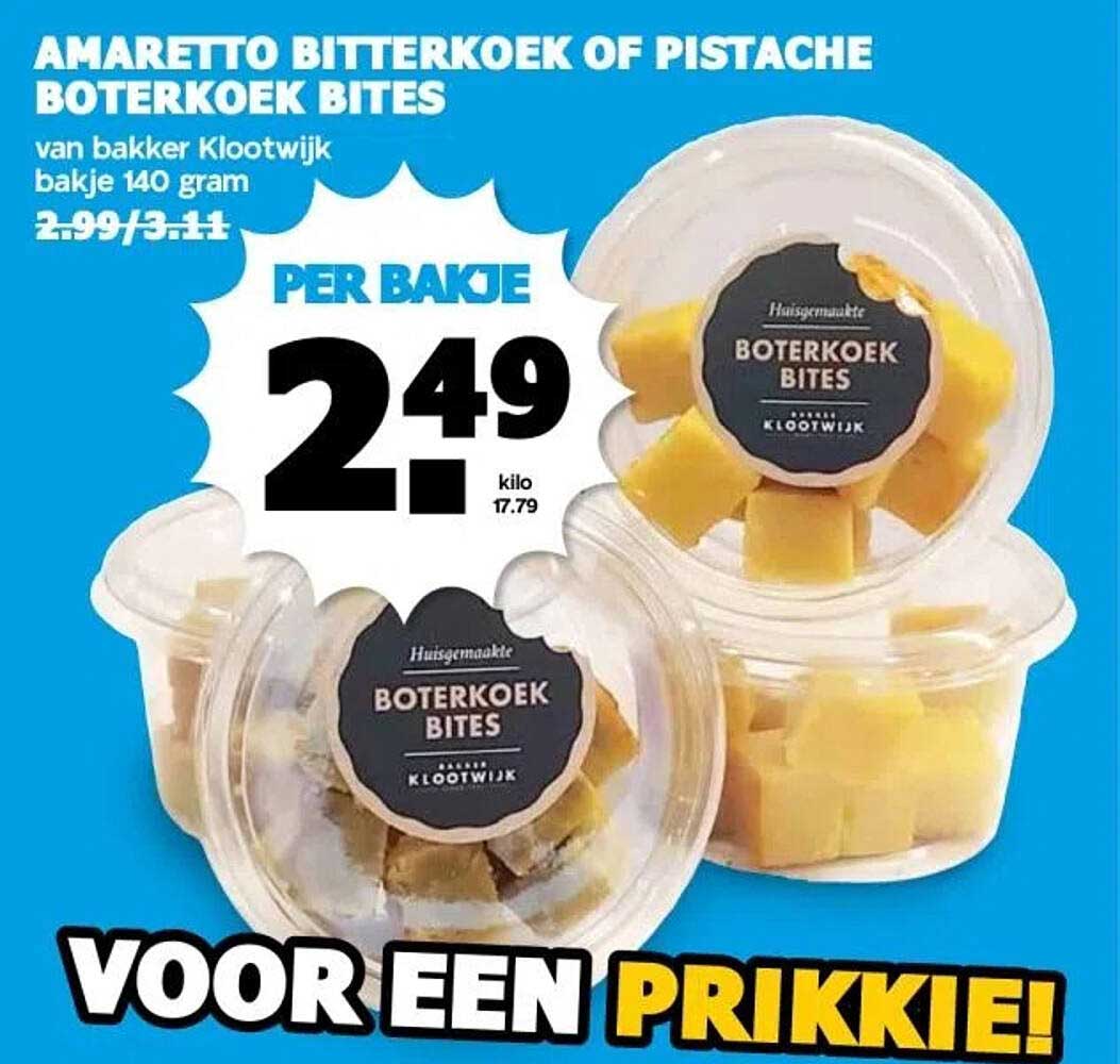 Amaretto Bitterkoek Of Pistache Boterkoek Bites Aanbieding bij Boon's ...