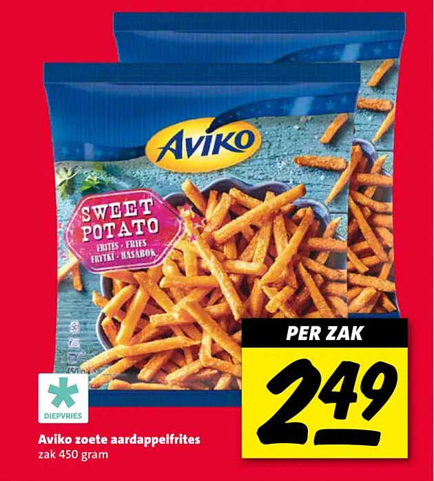 Aviko Zoete Aardappelfrites Zak 450 Gram Aanbieding bij Nettorama ...