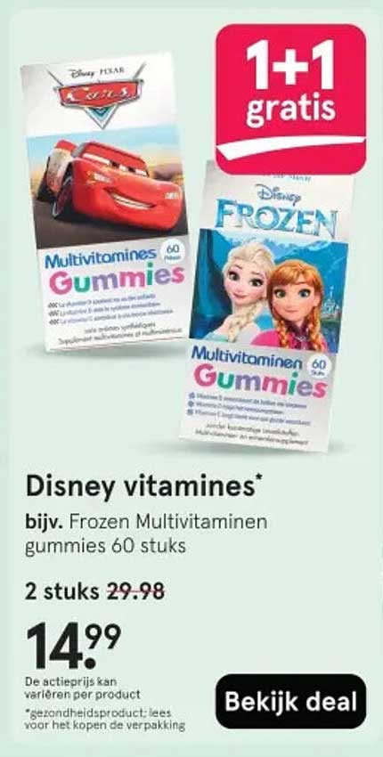 Disney Vitaminen* Bijv. Frozen Multivitaminen Gummies 60 Stuks ...