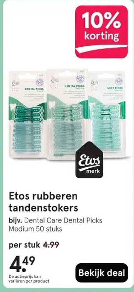 Etos Rubberen Tandenstokers Aanbieding bij Etos - FolderFeest.nl