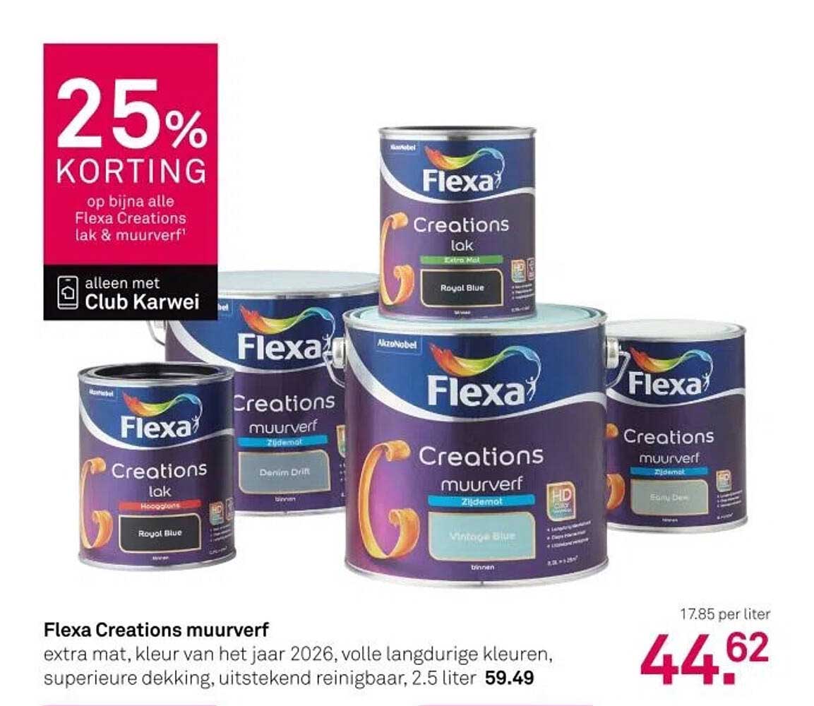 Flexa Creations Muurverf Aanbieding bij Karwei - FolderFeest.nl
